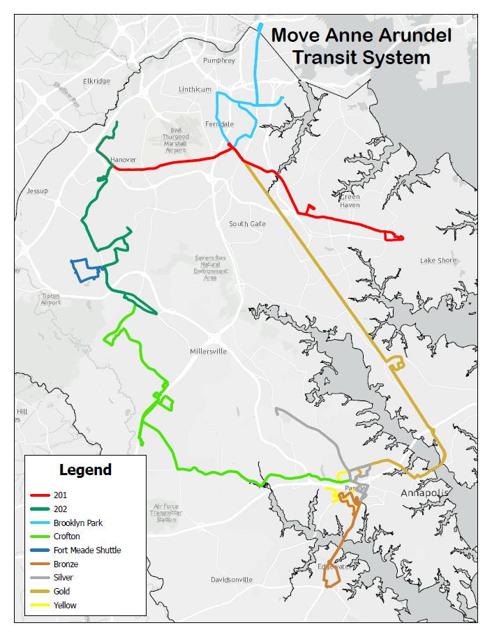 Transit Routes & Service Hours | Anne Arundel County Government